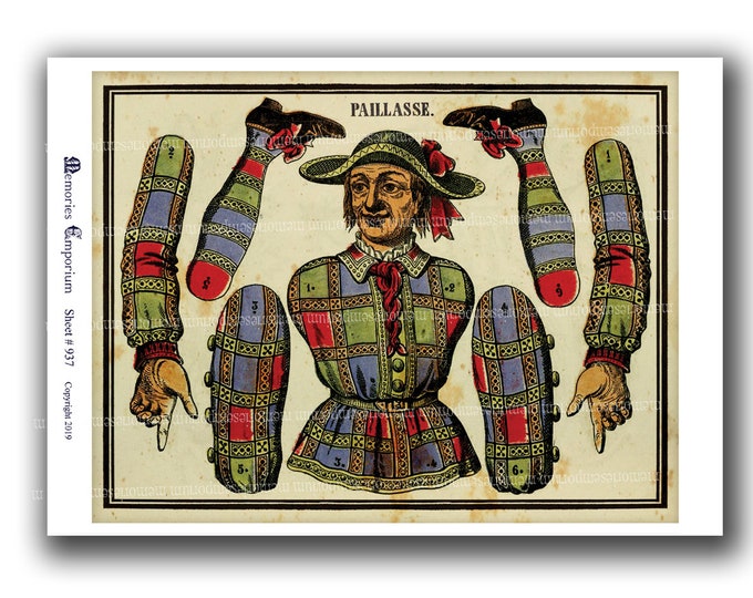 Printable Vintage Paper Puppet Printable Antique Puppet Articulated ...