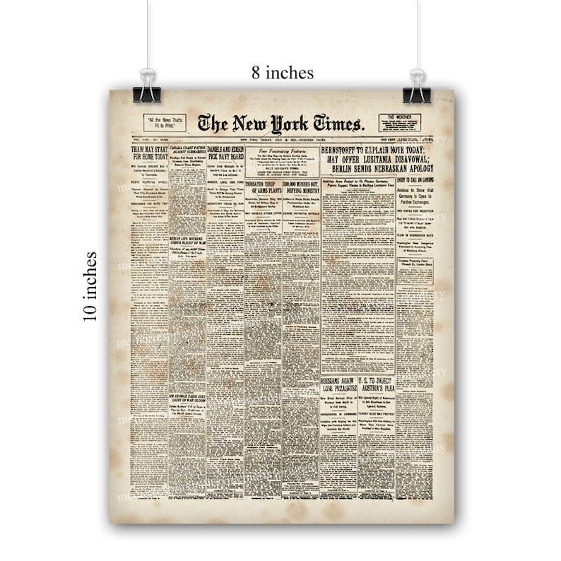 Old American Newspapers Printable Paper Pack Vintage US Old - Etsy