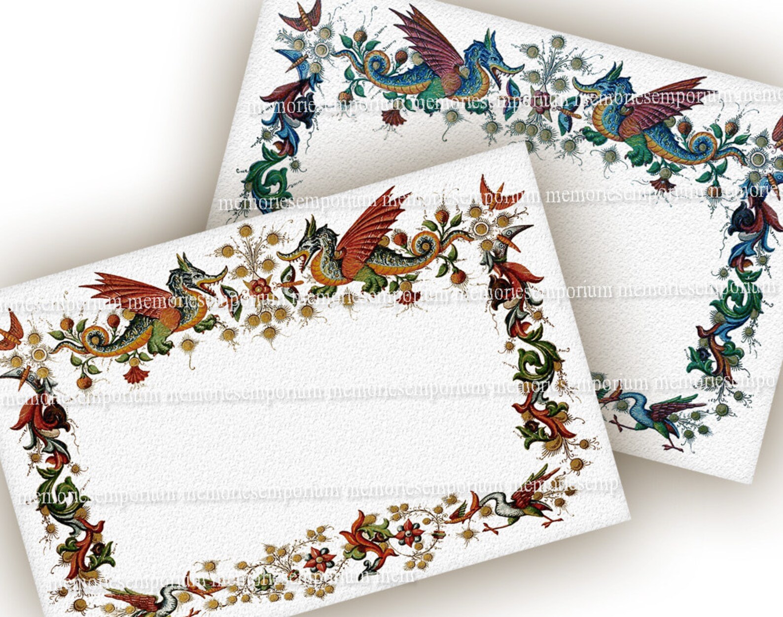 Dragon Stationery Digital Paper Art Printable Download 4 X 6 - Etsy