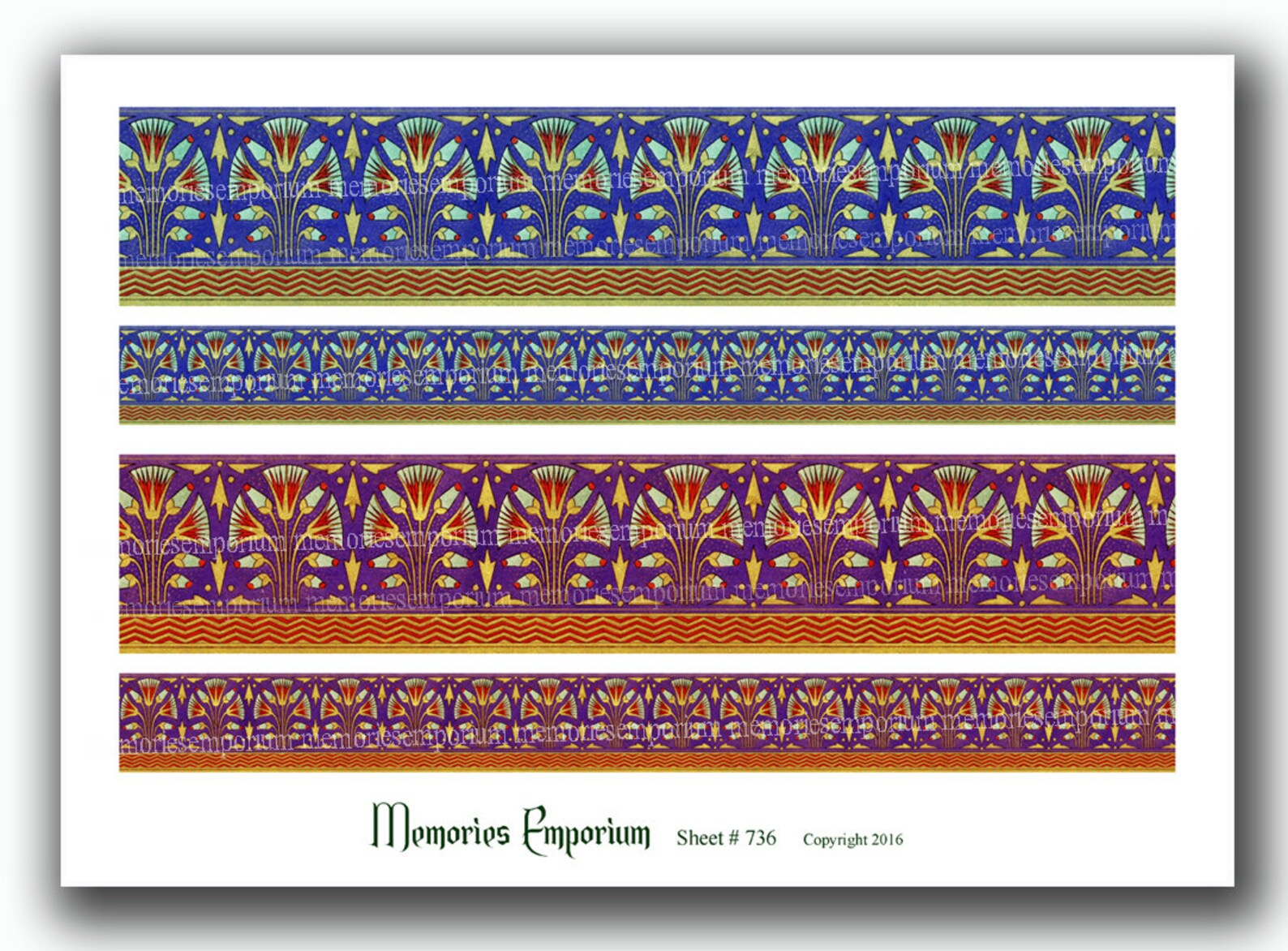 Egyptian Borders Digital Paper Clipart Printable Download Ancient Egypt ...