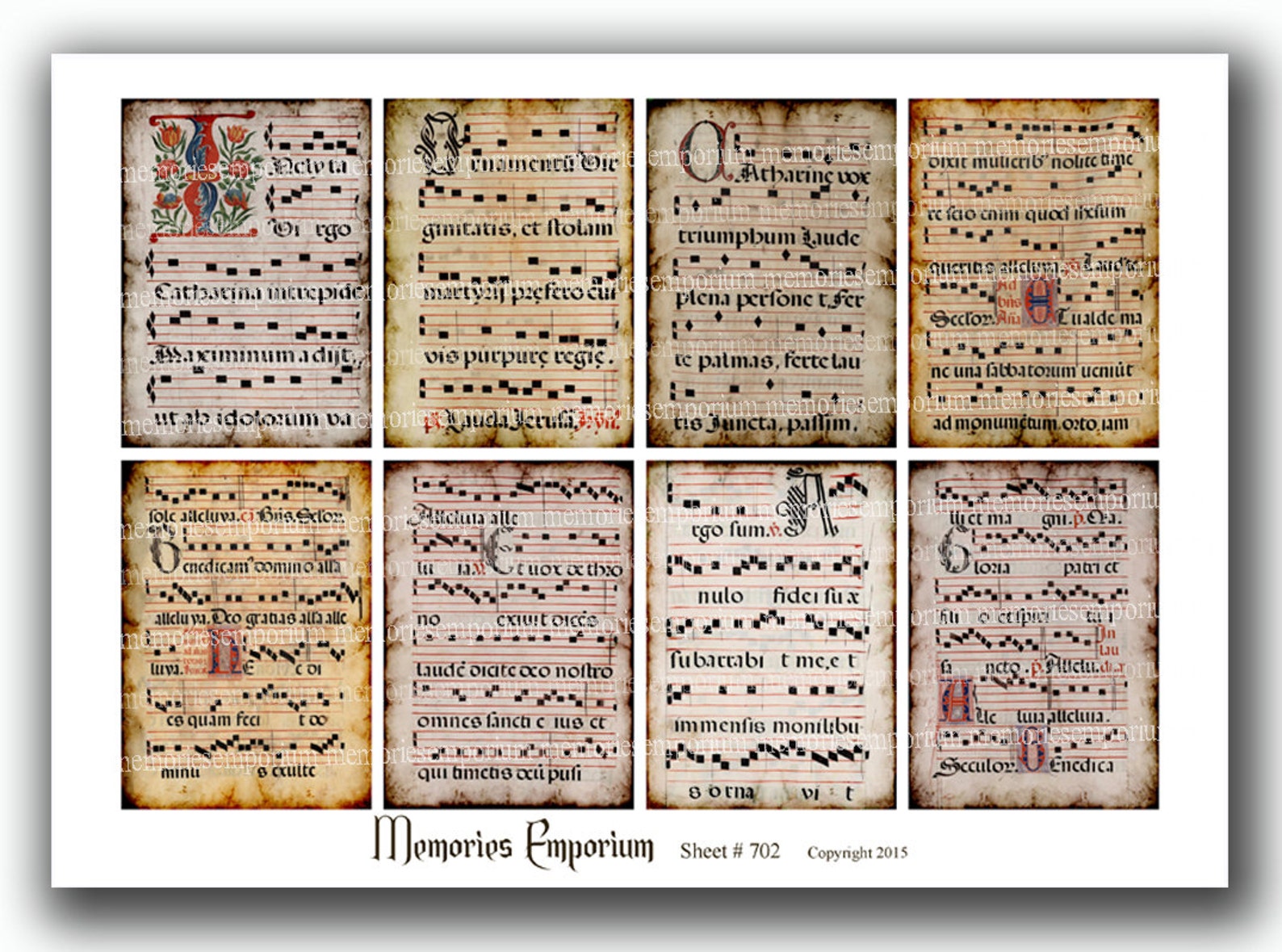 Music Pages Medieval Musical Notes Digital Paper Decoupage Decoration ...