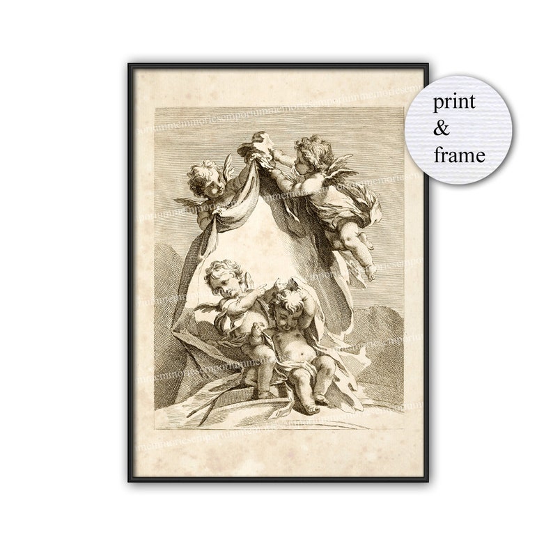 Four Renaissance Cherubs Puttis Cupids Angels Printable Download Print ...