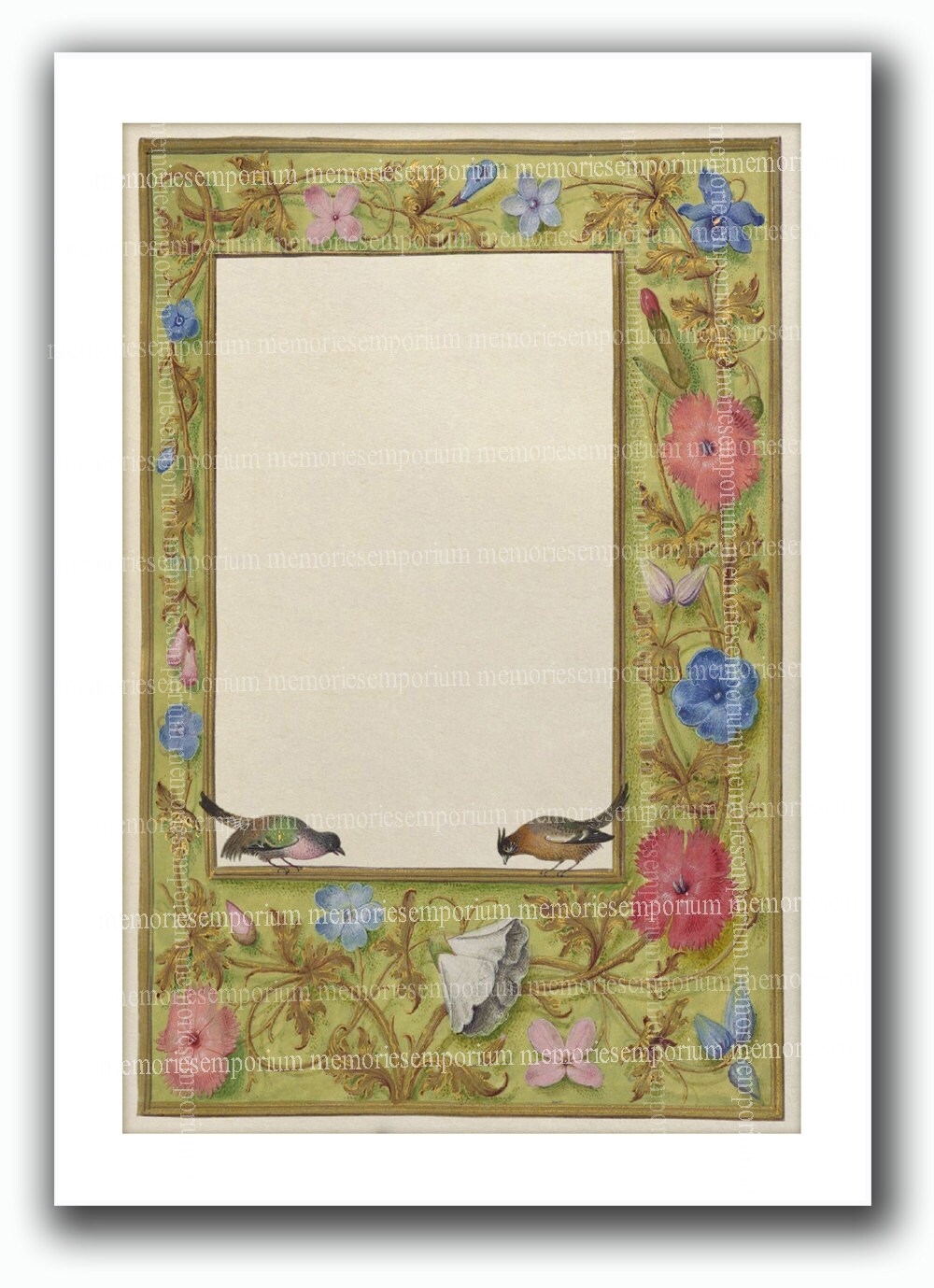 Book Page Renaissance Painted Border Blank Page for DIY | Etsy