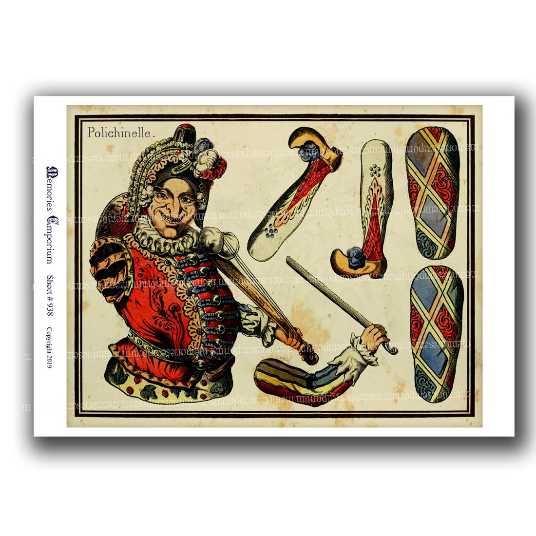 Mr Punch Printable Paper Puppet Marionette Antique Toy French ...