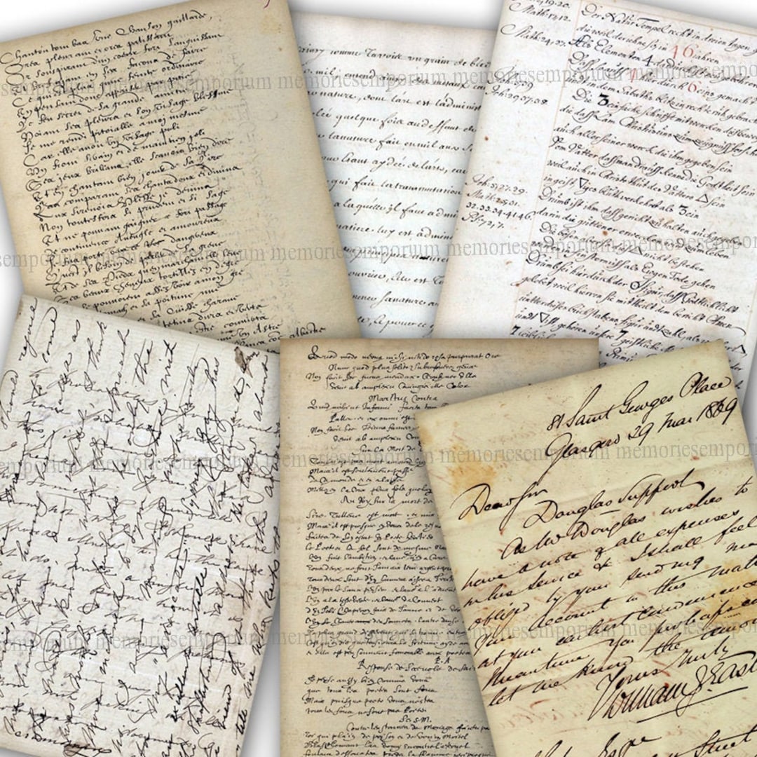 Old Handwriting Instant Download Printable Antique Written Pages ...