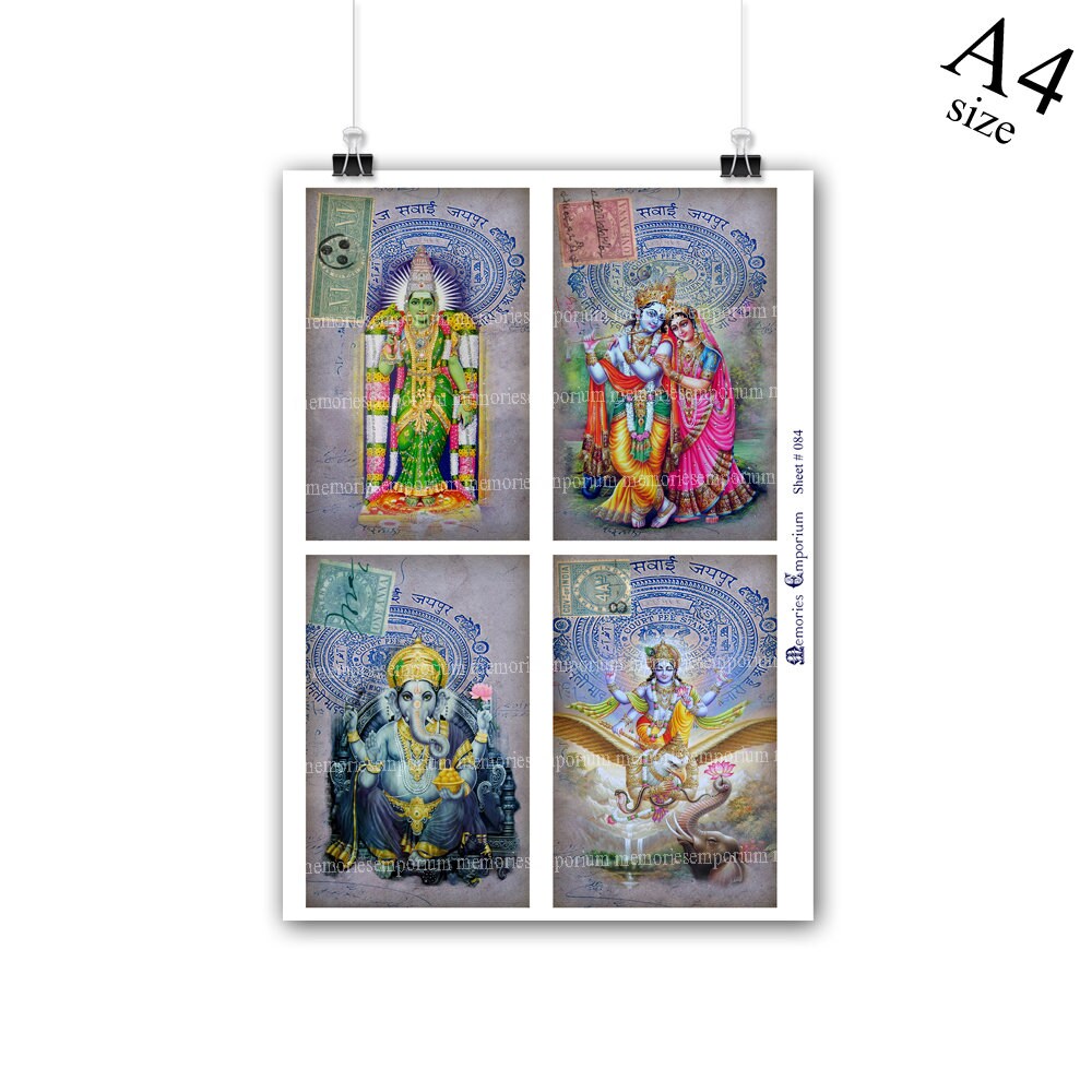 India Old Postcards Printable Download Stamps Gods Deities Asia Post ...