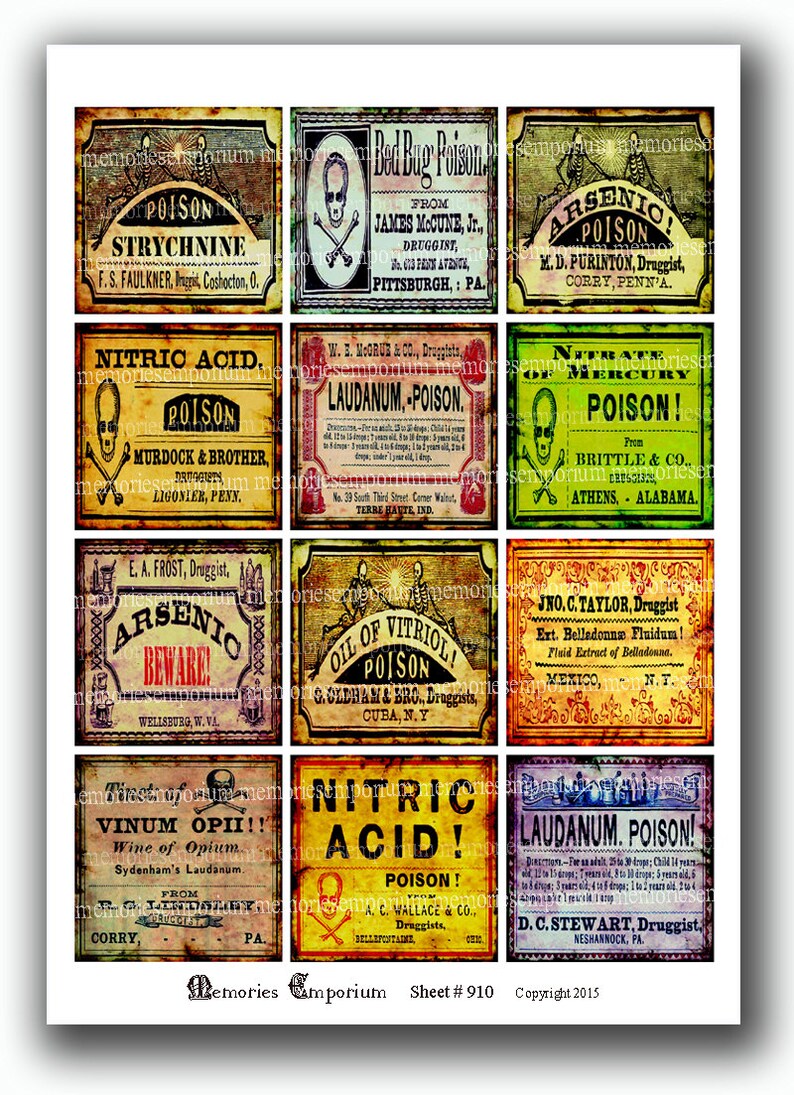 Halloween Printable Download Digital Paper Poison Labels Party | Etsy