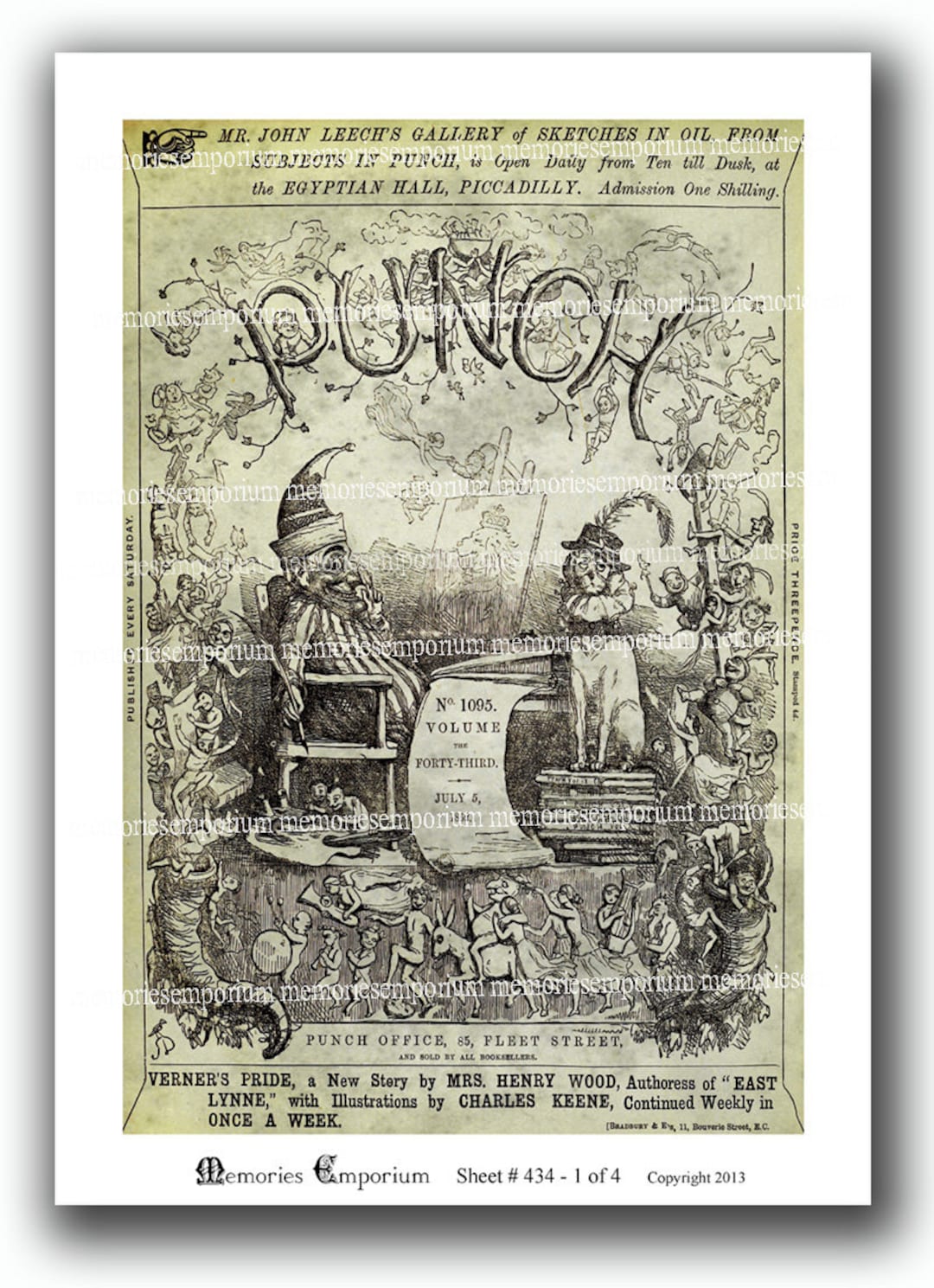 Punch Newspaper Four Old Large Repro Newsprint Pages Decoupage ...