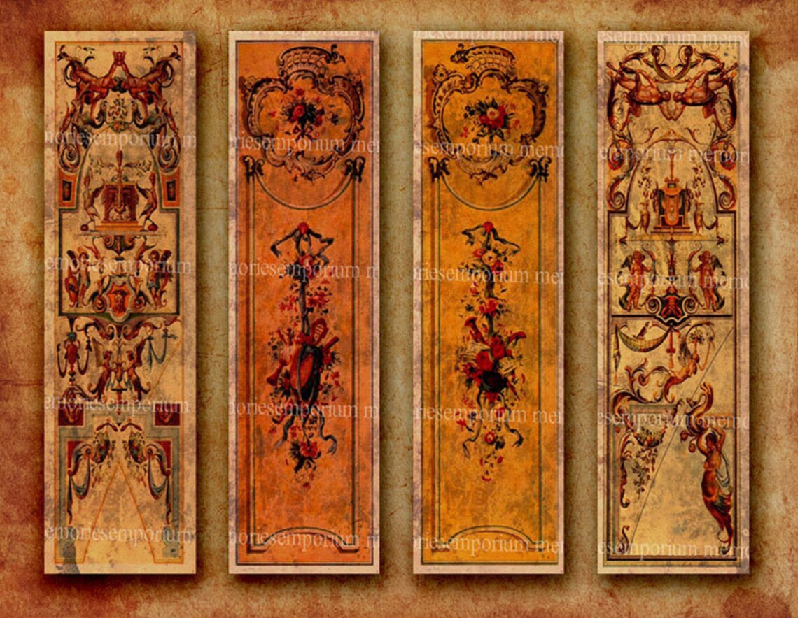 Bookmarks Book Marks Antique French Panels Shabby Chic 18th - Etsy
