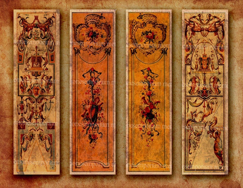 Bookmarks Book Marks Antique French Panels Shabby Chic 18th Century ...