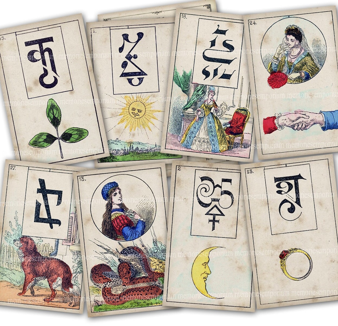 Fortune Teller Cards Printable Download Lenormand Antique Fortune ...