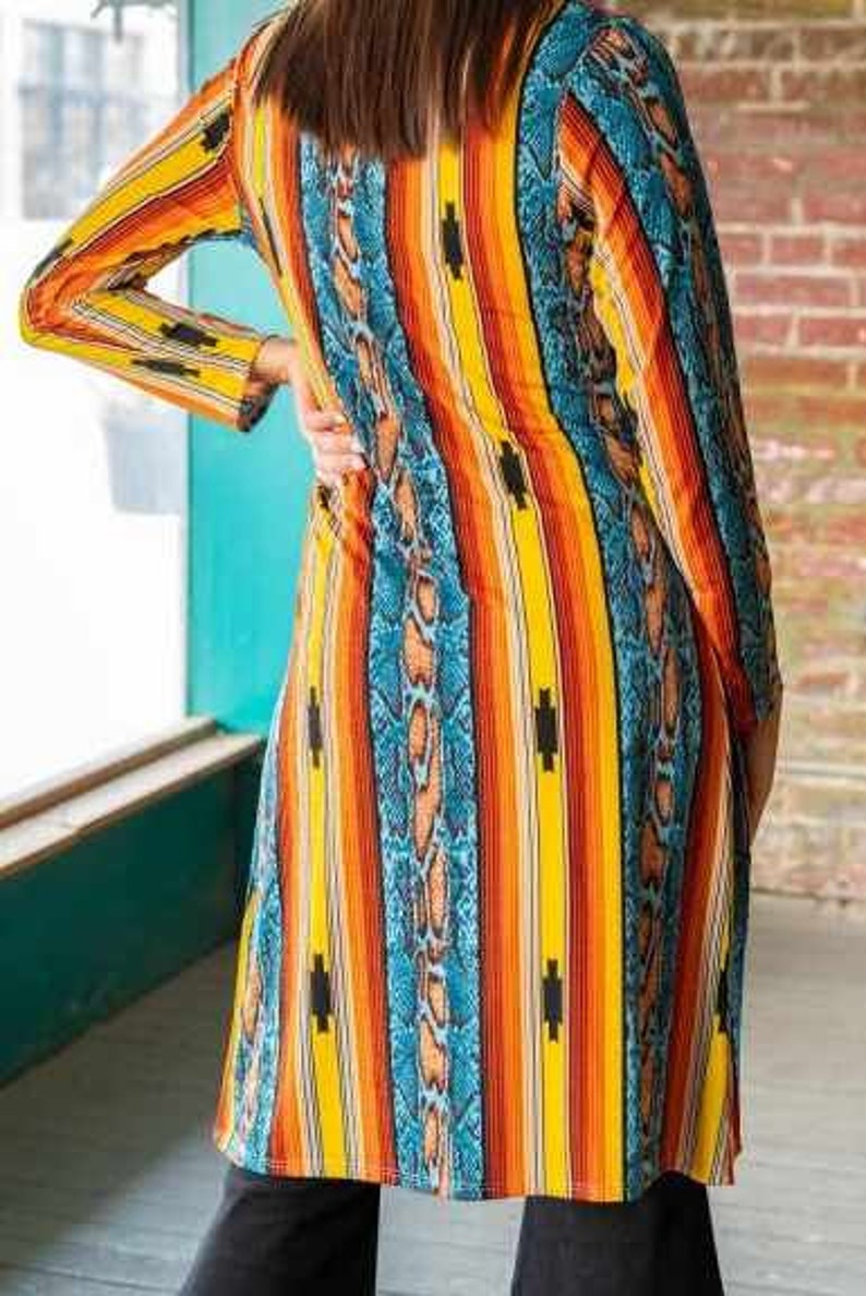 Red Yellow Snake Serape Long Sleeve With Double Slits Size Small - Etsy