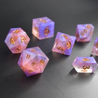 Sharp Edge Resin Dnd Dice Set: Sunset Bloom Glitter Cloud Design - Etsy