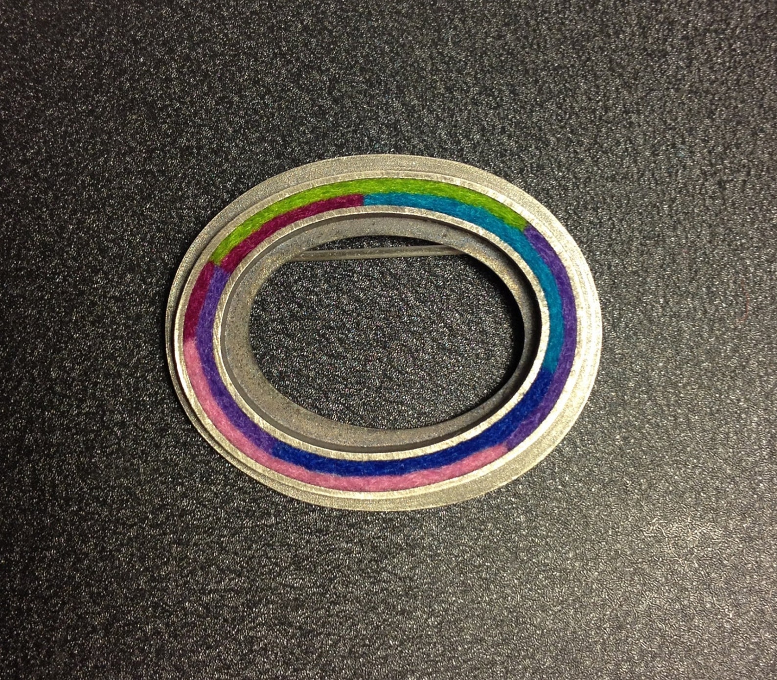 Large Oval Donut Brooch Cool Palette - Etsy