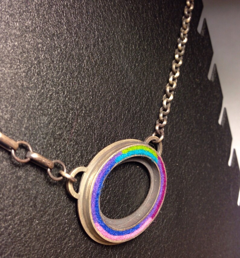 Large Oval Donut Necklace Cool Palette - Etsy