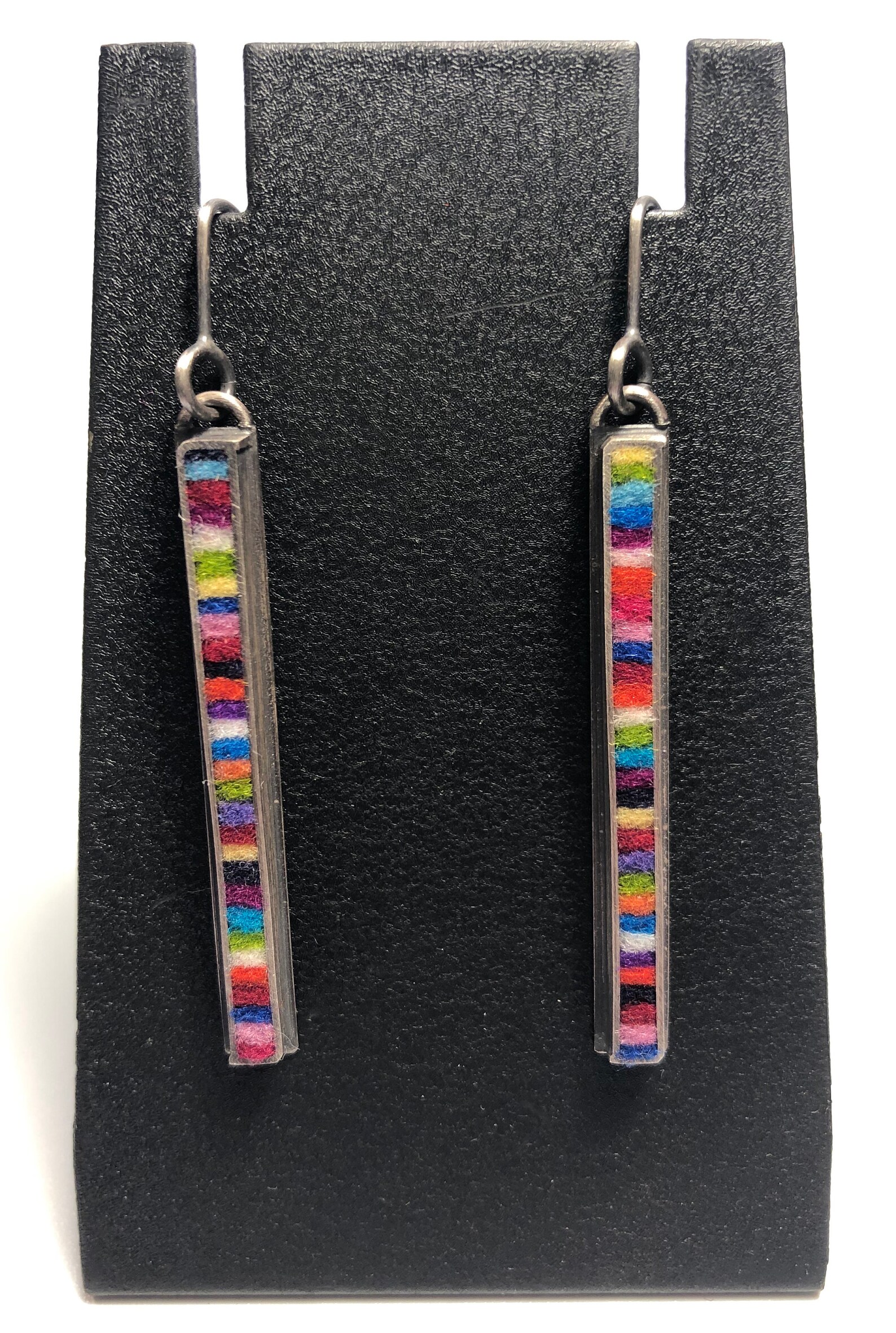 Skinny Rectangle Rectangle Earrings Medium Multicolor - Etsy