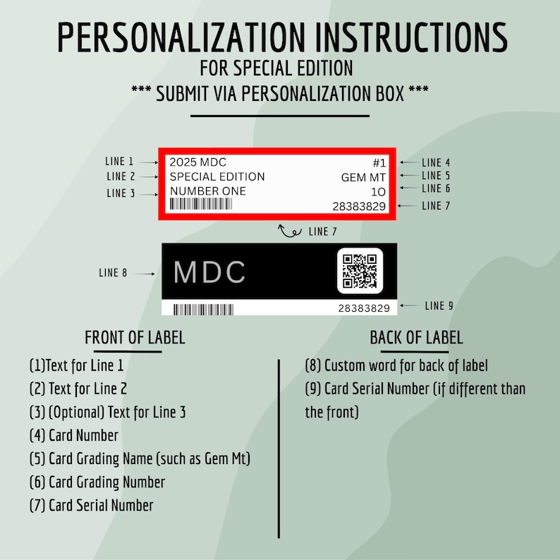 Card Slabs With Customizable Labels - Etsy