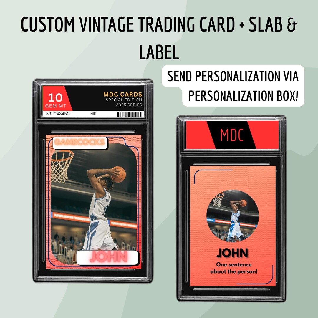 Custom Trading Card With Label and Slab - Etsy