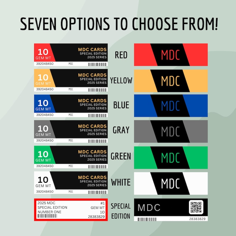 Card Slabs With Customizable Labels - Etsy