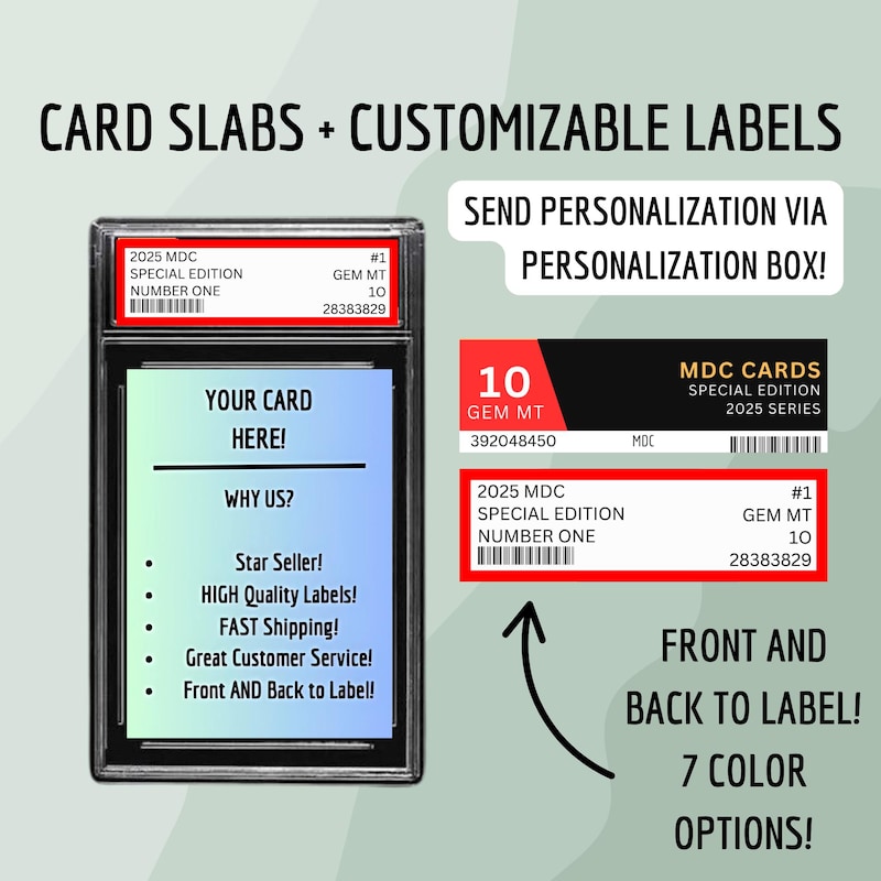 Custom Label Card Slab - Etsy