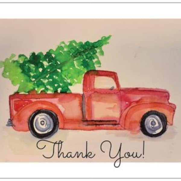Red Truck Thank You Card - Etsy