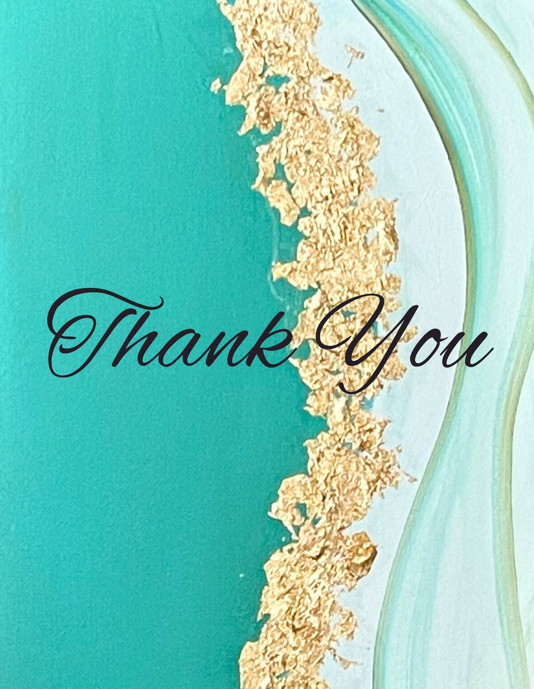 5.5 X 4 Thank You Card: Turquoise - Etsy
