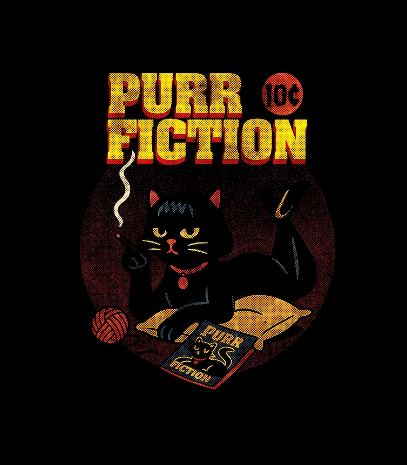 Purr Fiction Cat T-shirt: Funny Movie Parody Tee for Cat Lovers - Etsy ...