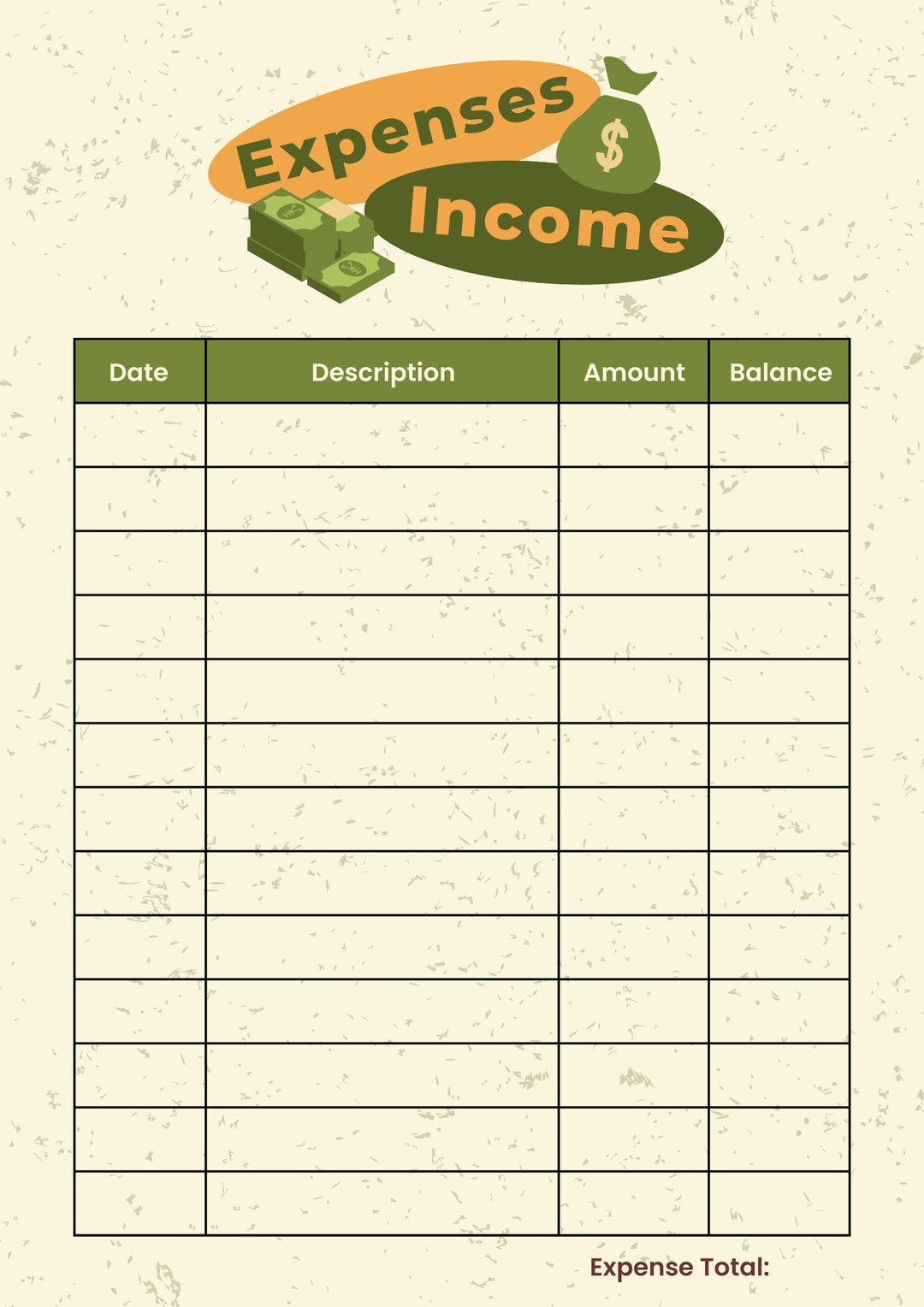 Expenses and Income Record Statement - Etsy