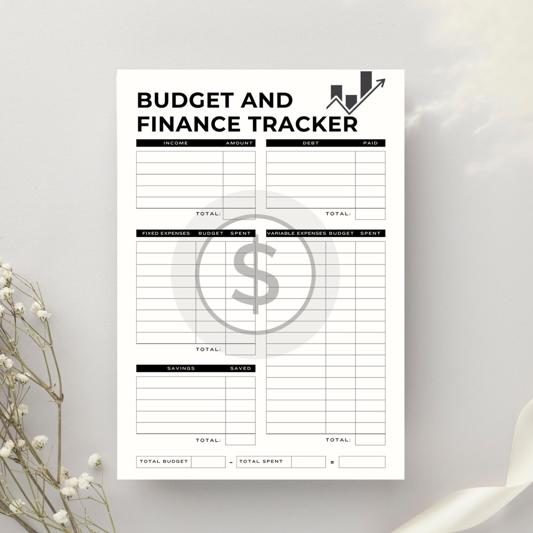 Budget and Finance Tracker Financial Planning Journal Budgeting Tool ...