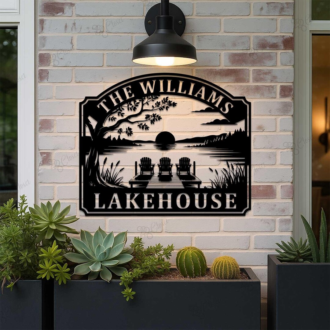 Personalized Lake House Metal, River House Decor, River Sign, Metal ...