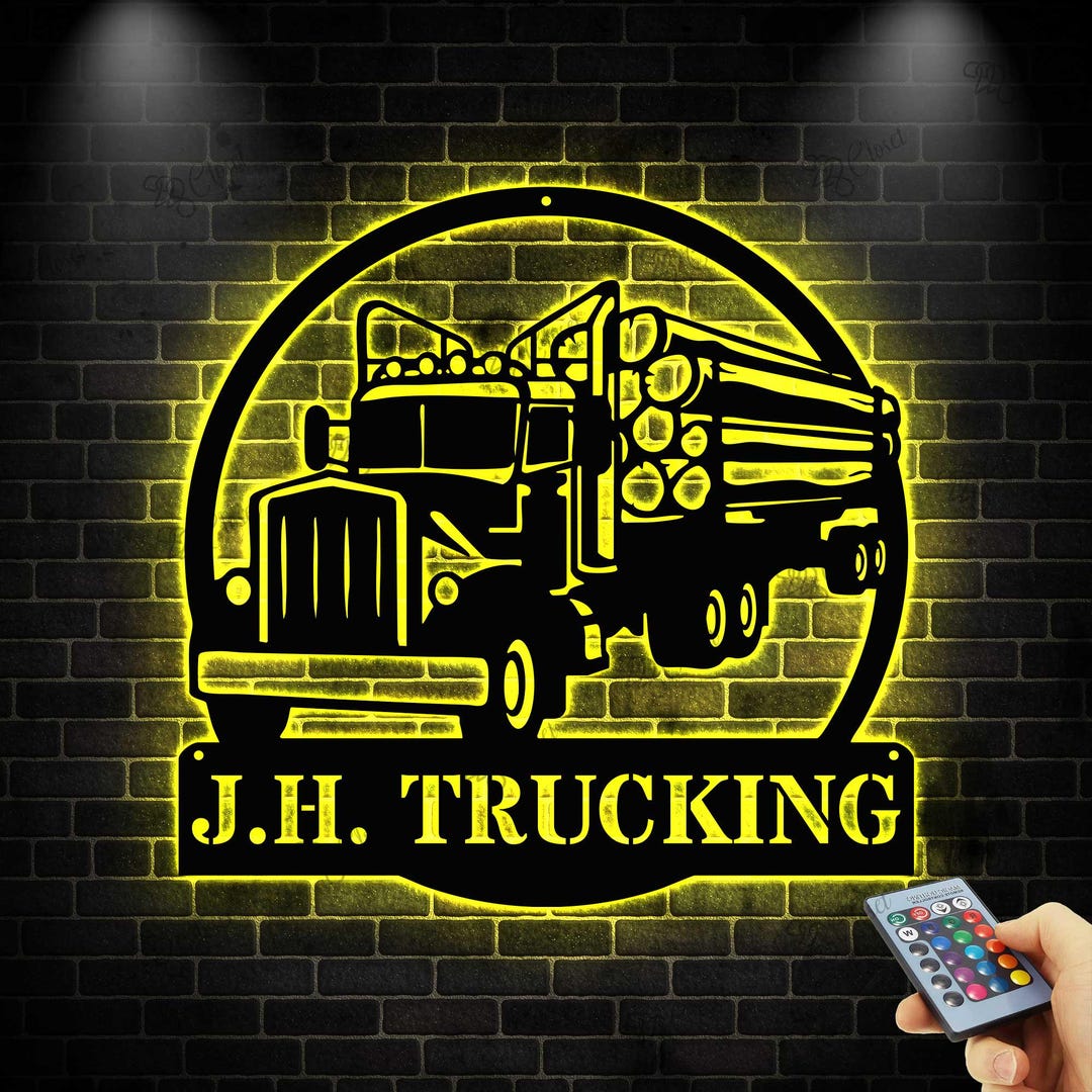 Personalized Logging Truck Metal Sign,custom Garage Wall Art, Dad Gift ...