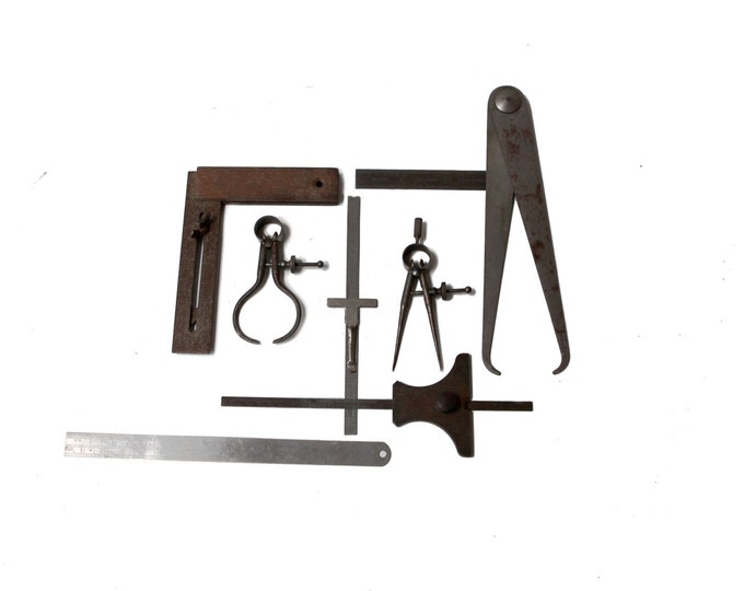 Vintage Woodwork Metal Measuring Tools Rulers and Callipers - Etsy