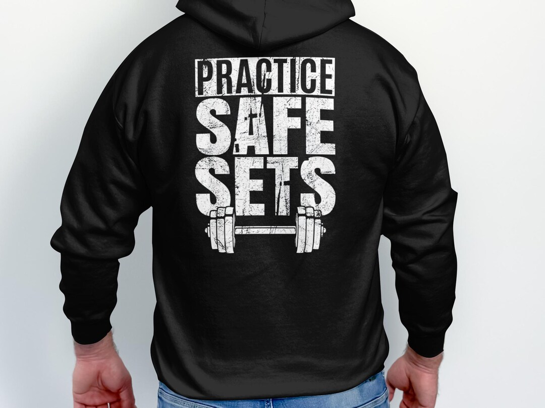 Practice Safe Sets Gym Shirt, Funny Weightlifting Quote, Barbell ...