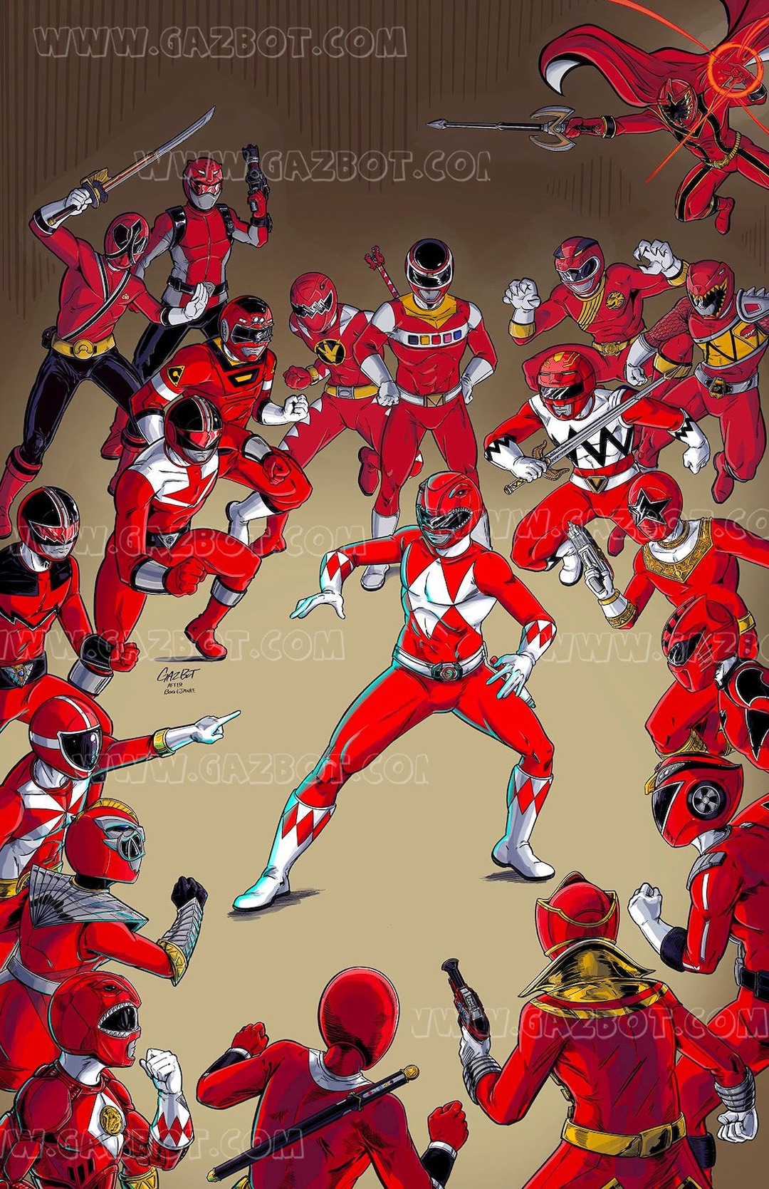 Power Rangers: Red Ranger Forever Red Homage - Etsy