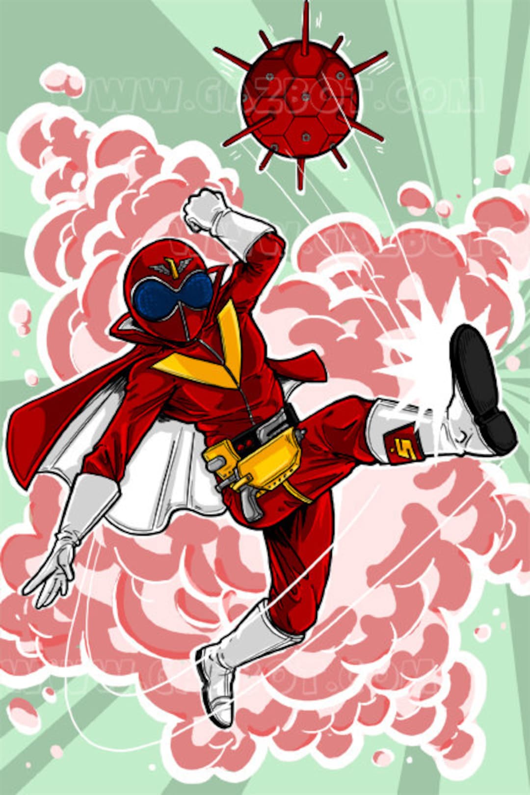 Super Sentai Gorangers : Aka Ranger - Etsy