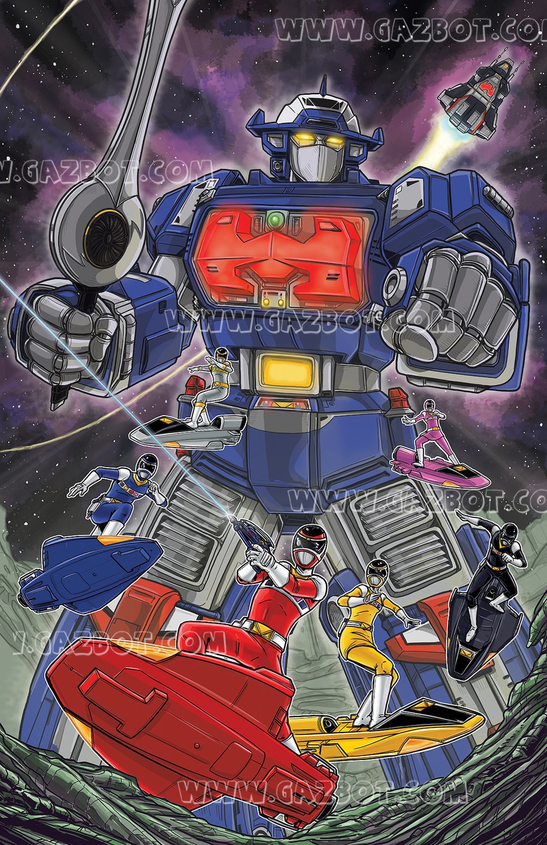 Power Rangers in Space : Astro Megazord and Rangers - Etsy