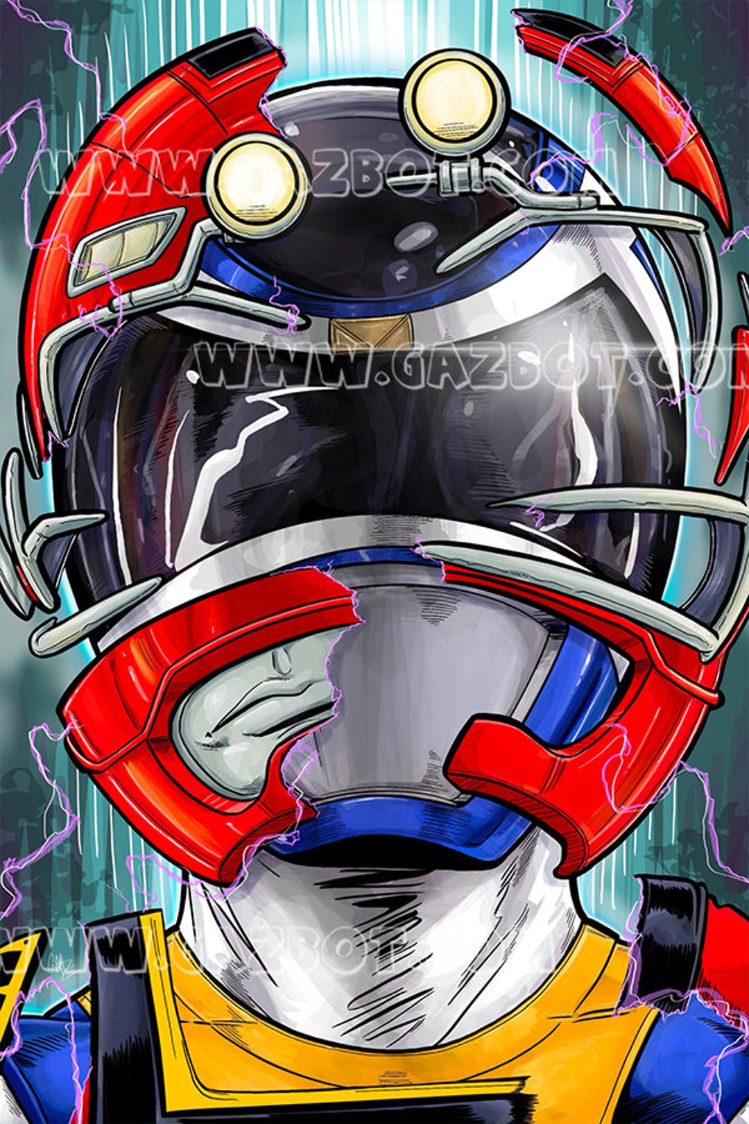 Power Rangers: Turbo Red to in Space Blue Ranger - T.J. Johnson - Etsy