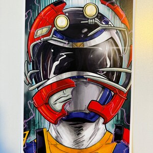 Power Rangers: Turbo Red to in Space Blue Ranger - T.J. Johnson - Etsy