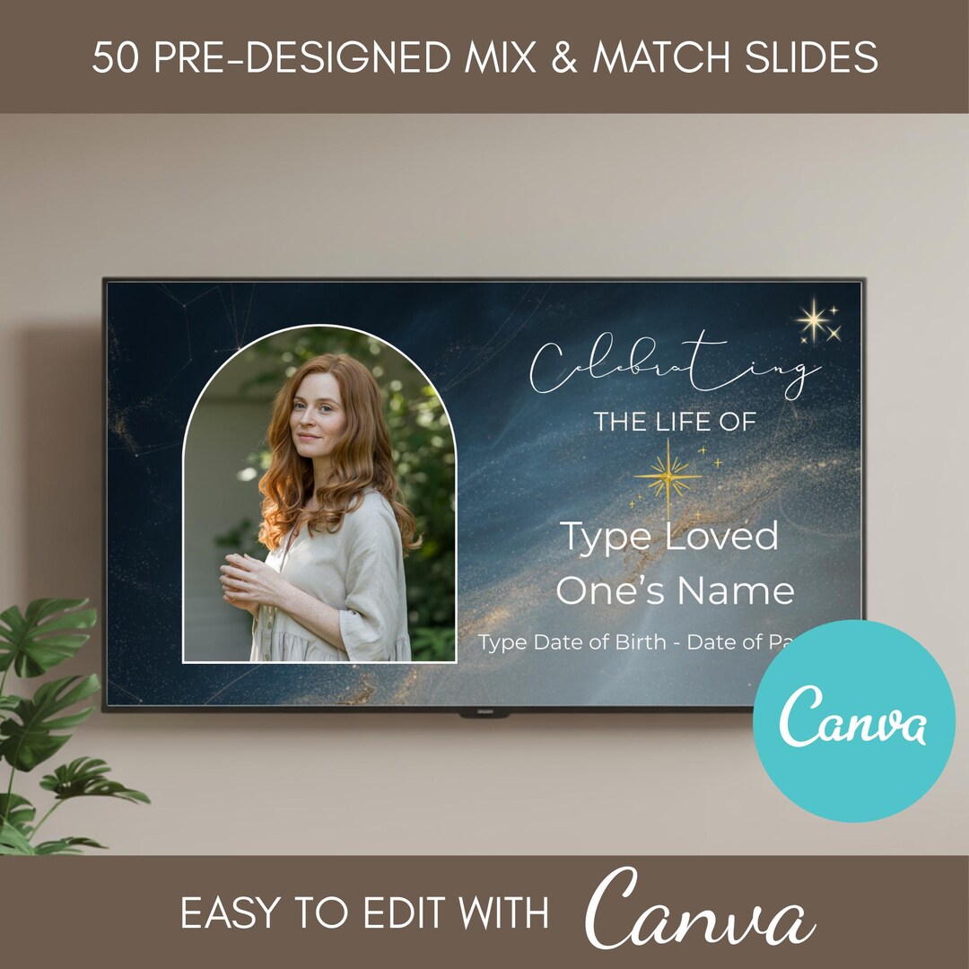 Editable Funeral Photo Slideshow, Celebration of Life Template ...
