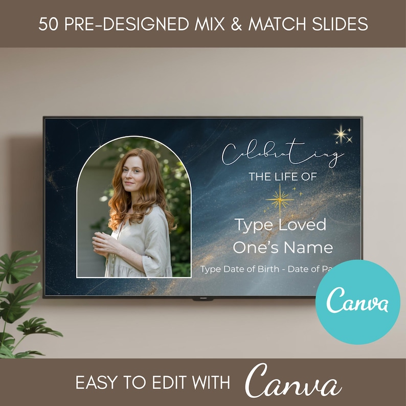 Editable Funeral Photo Slideshow, Celebration of Life Template ...