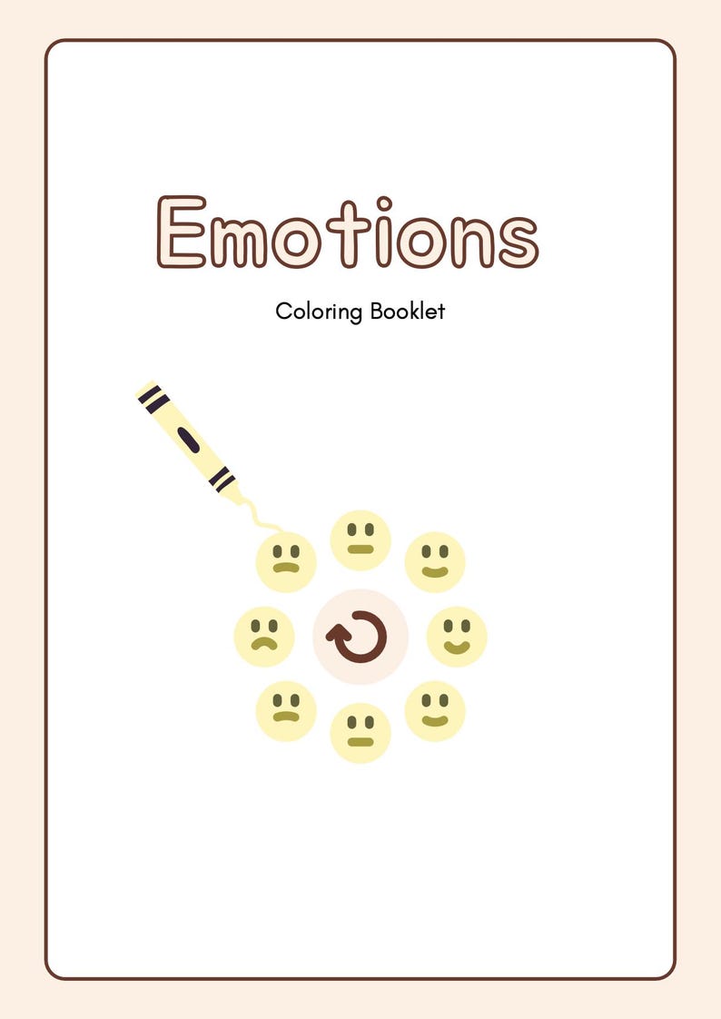 Children's Emotions Colouring in Book - Etsy