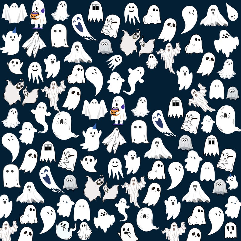 Flying Ghosts Digital Paper - Etsy