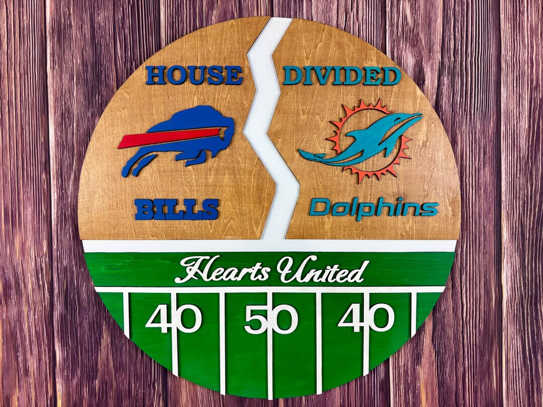 Custom House Divided Football Round Wood Door Sign : NFL or College - Etsy
