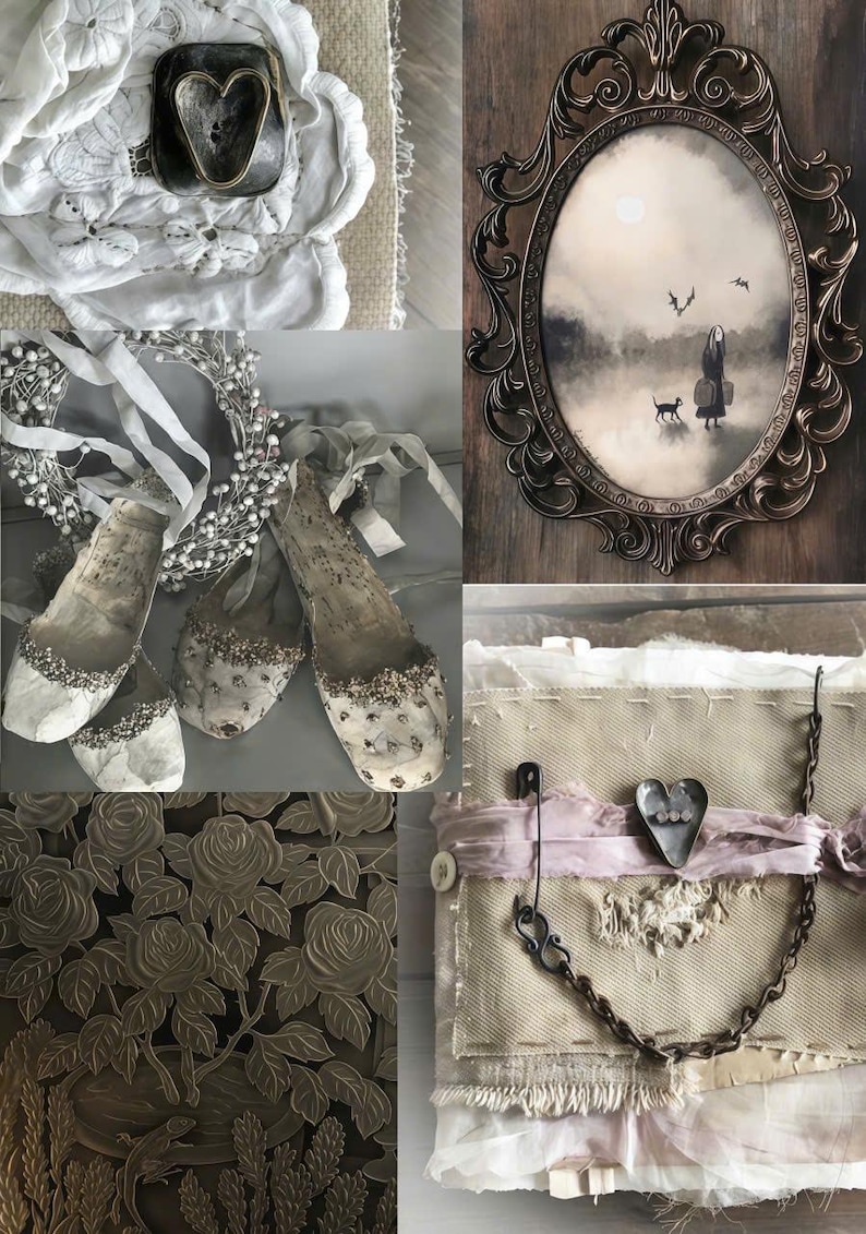 Dark Cottagecore Press-on Nails: Gothic Vintage Handmade Nail Set - Etsy
