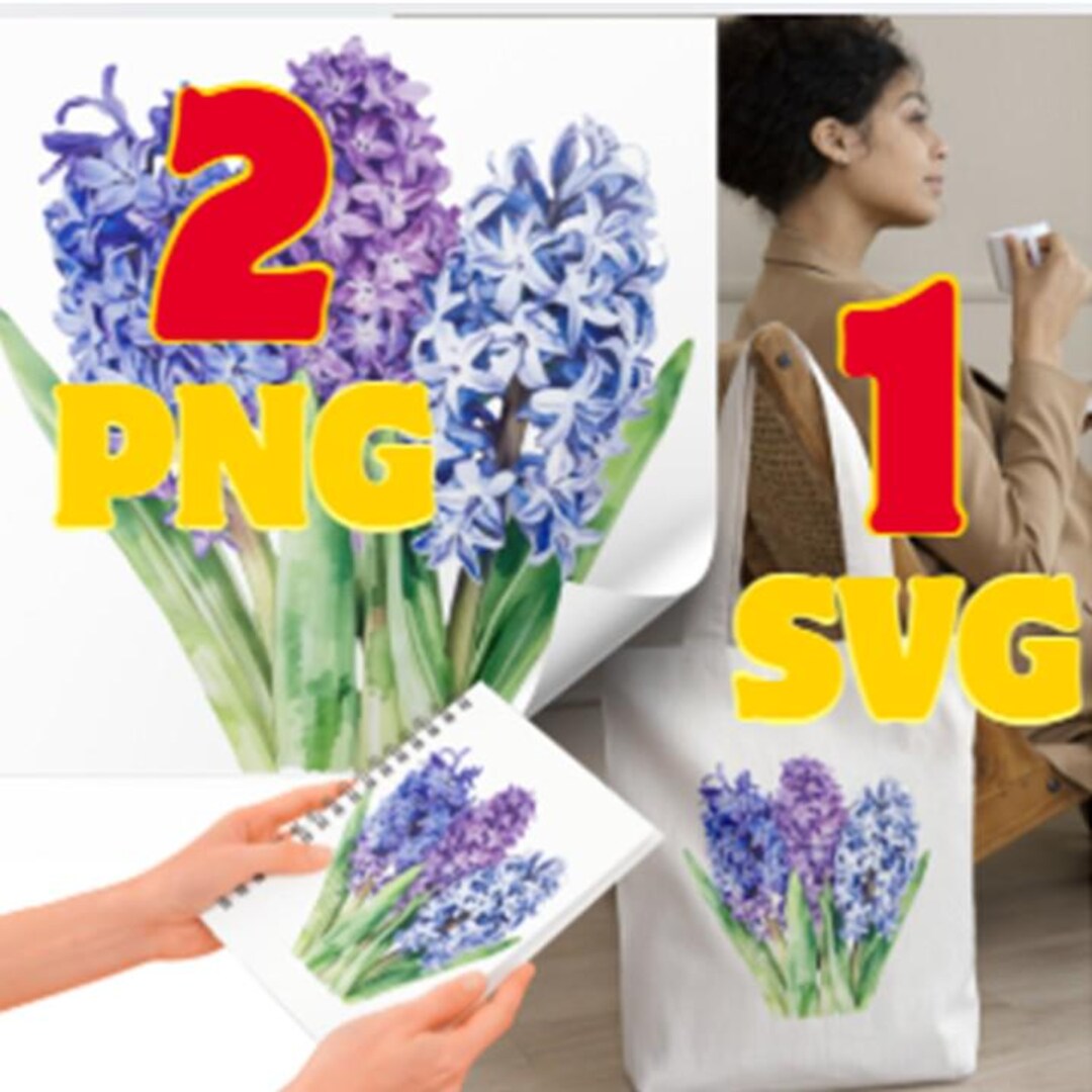 Watercolor Hyacinth Clipart Set | Purple & Blue Hyacinth PNG and SVG ...