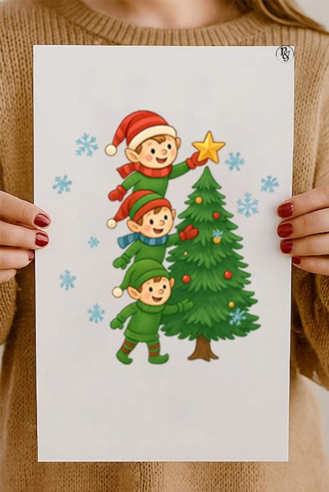 Christmas Elves Decorating Tree PNG Clipart (digital Download) - Etsy