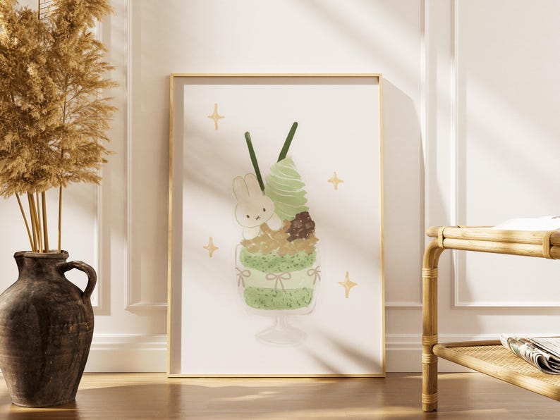 MIFFY Matcha Parfait Poster: Bunny Coquette Y2K Love Cute Cuddly ...