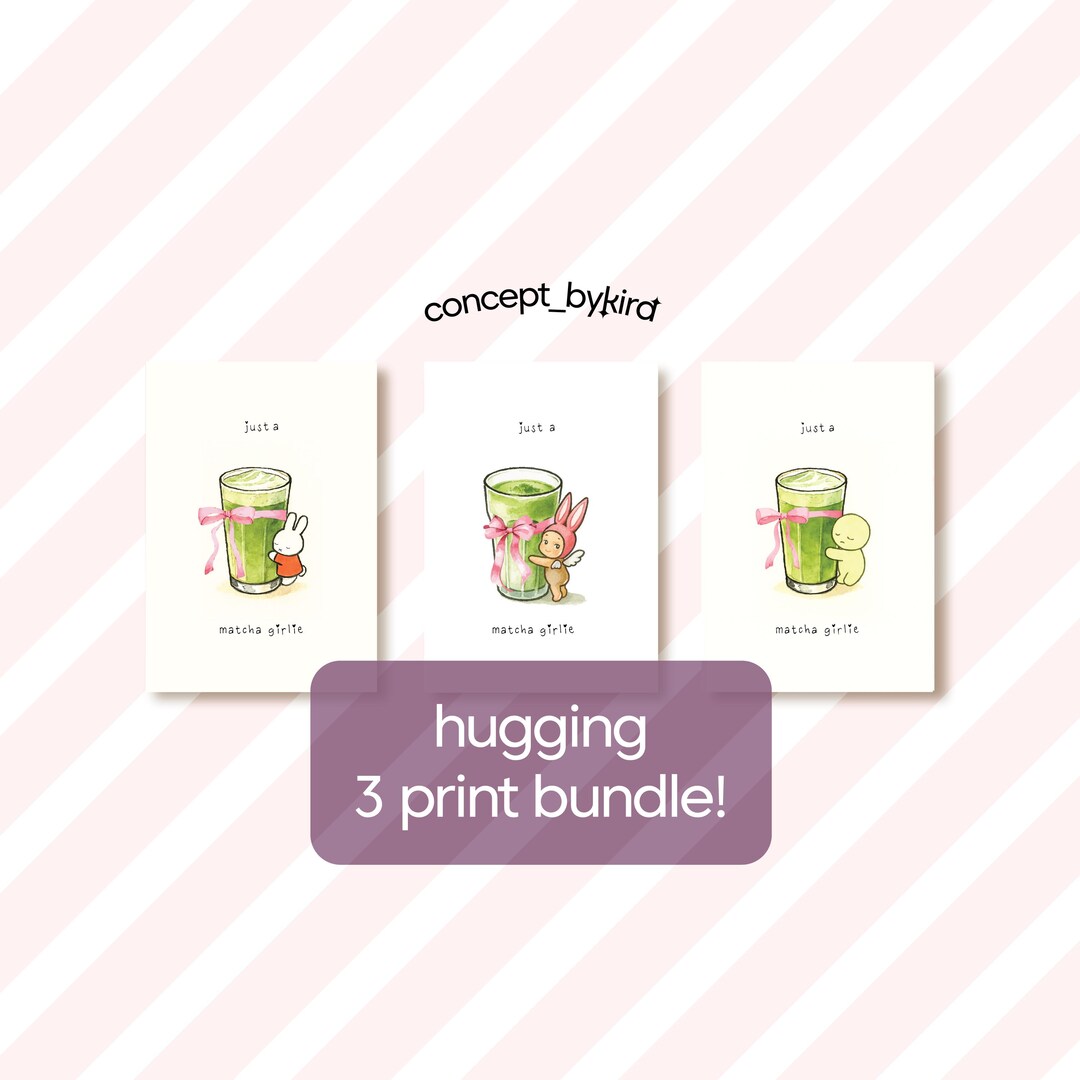 Smiski, Sonny Angel, Miffy Matcha Poster Bundle: Hug Coquette Love ...