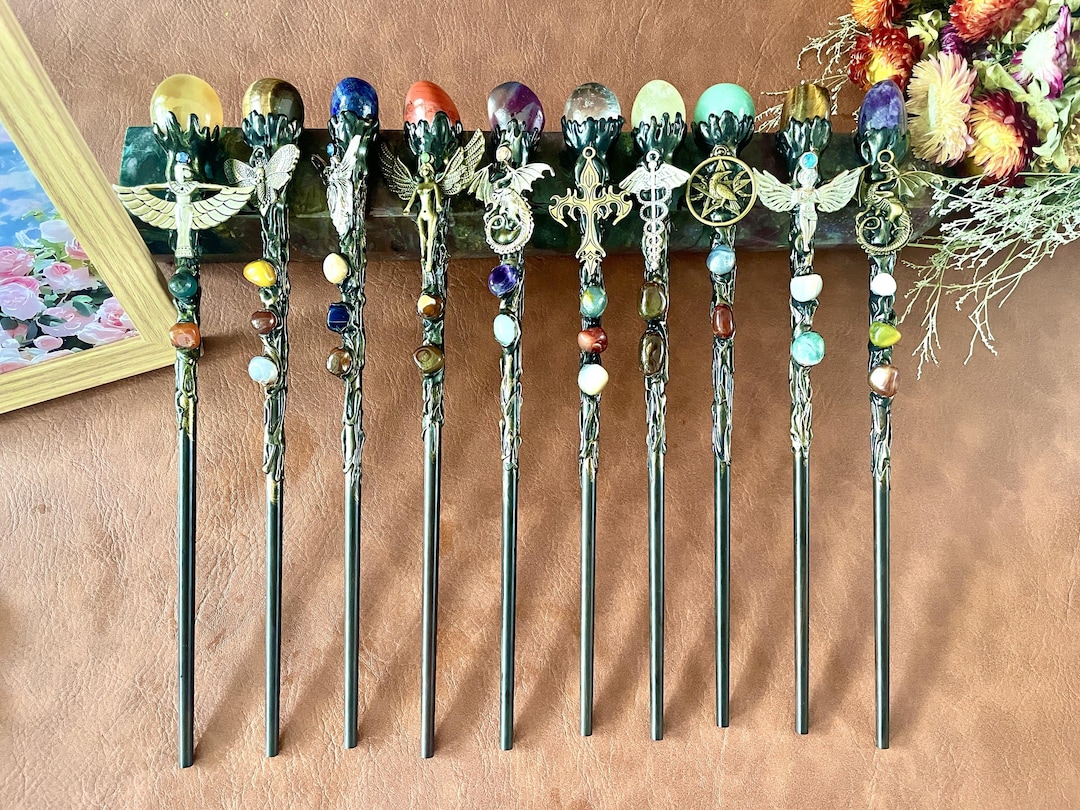 Crystal Magic Wand, Handmade Ritual Wand, Witchcraft Tool, Meditation ...