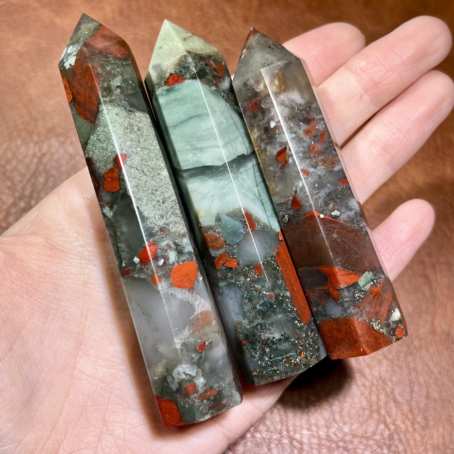 Polished African Bloodstone Tower, Heliotrope Crystal Obelisk - Etsy